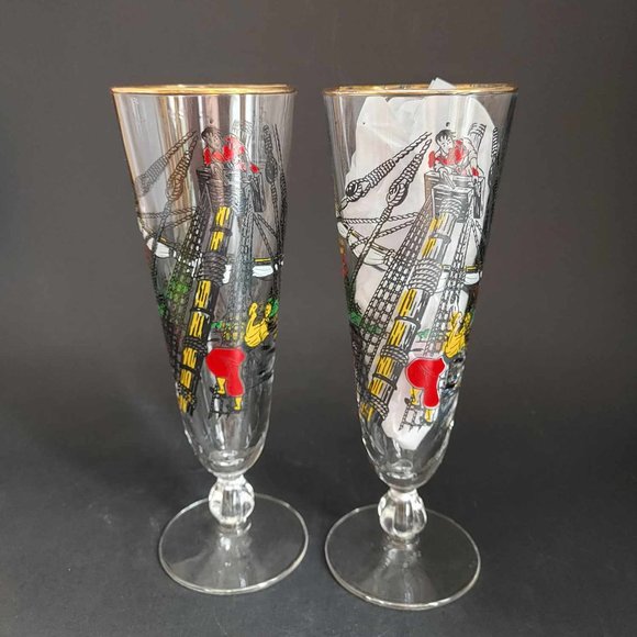 Libbey | Dining | Pair Of Vintage Libbey Pilsner Treasure Island Pirate ...